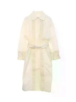 Hermès Convertible-collar Belted Cotton Coat - Neutrals