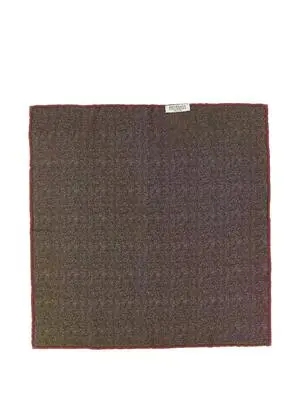 Brunello Cucinelli Pinstripe-pattern Pocket Square - Brown