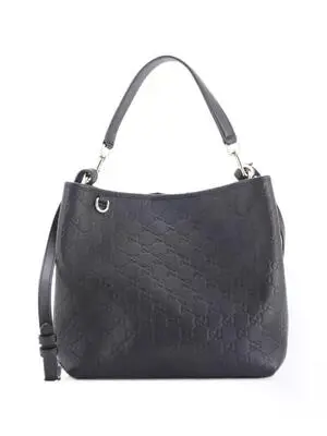 Gucci Gg Emblem Gg Embossed Leather Medium Bucket Bag