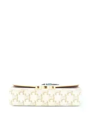 Celine Triomphe East-west Shoulder Bag In Coated Canvas - Neutrals