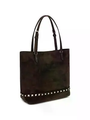Valentino Garavani Small Rockstud Suede Tote Bag