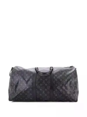 LOUIS VUITTON Keepall Bandouliere Bag Monogram Eclipse Canvas 55 Travel Bag