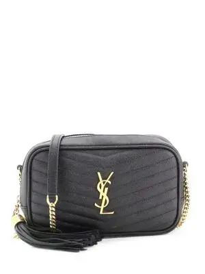Saint Laurent Lou Camera Bag Matelasse Chevron Leather Mini Crossbody Bag - Black