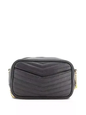 Saint Laurent Lou Camera Bag Matelasse Chevron Leather Mini Cross Body Bag - Black