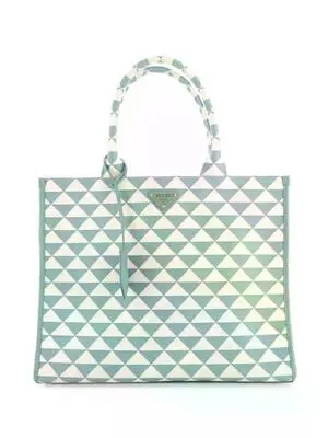 Prada Symbole Shopper Jacquard Large Tote Bag - Green