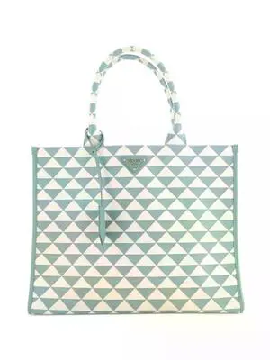 Prada Prada Jacquard Large Tote Bag Green
