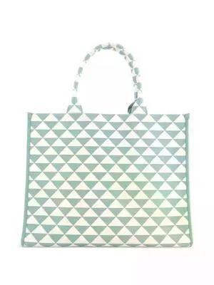 Prada Jacquard Large Tote Bag - Green