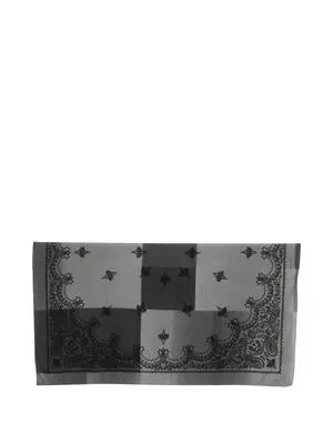 Destin Paisley-print Wool Scarf - Grey