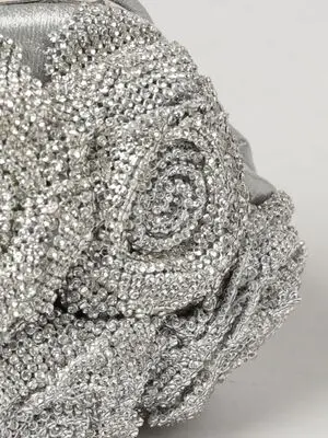 TWENTY FOURHAITCH Manila Satin Clutch With Flower Crystals