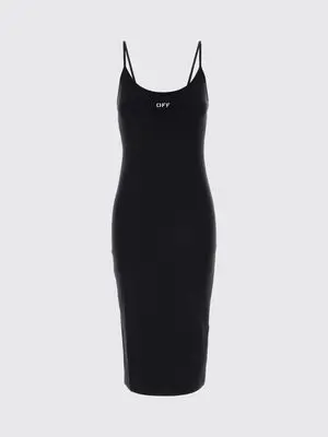 Off-White Slim Fit Stretch-jersey Midi Sheath Dress With U-neck