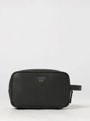 Emporio Armani Regenerated Leather Travel Beauty Case With Eagle Logo