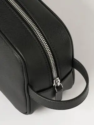 Emporio Armani Regenerated Leather Travel Beauty Case With Eagle Logo
