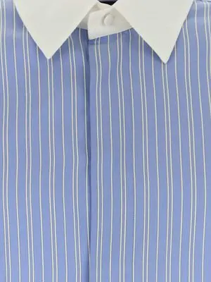 TOM FORD Striped Pure Silk Shirt With Concealed Buttoning