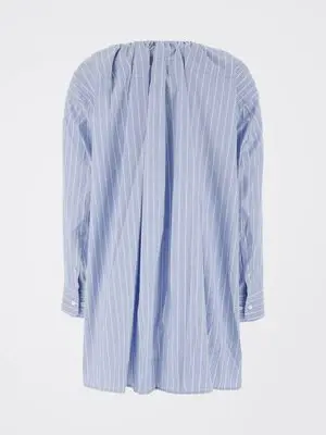 Alexander Wang Striped Cotton Poplin Mini Shirt Dress
