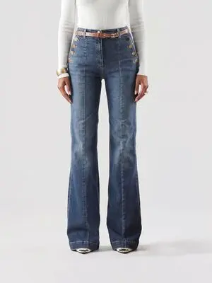 Elisabetta Franchi High-rise Flared Denim Trousers