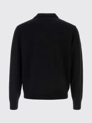 VIVIENNE WESTWOOD Mark Long-sleeved Wool Knit Polo Shirt With Embroidered Orb Logo - Black
