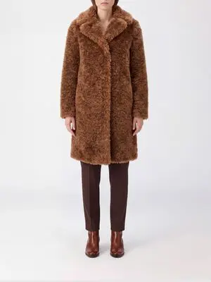 Herno Faux Fur Lapel Collar Coat - Brown