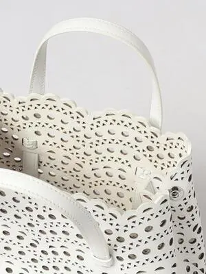 Alaïa Small Mina Perforated Smooth Calfskin Leather Handbag - White