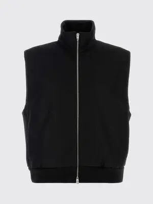 JIL SANDER Virgin Wool Bomber Vest With High Neck And Zip Closure