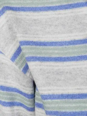Guest In Residence Striped Cashmere Long-sleeve Slim Fit Polo Sweater - Blue