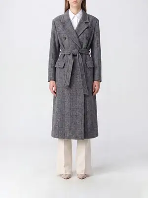 Brunello Cucinelli Checked Belted Overcoat