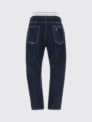 Dsquared2 Straight Leg Distressed Jeans With Elasticated Logo Waistband