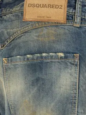 Dsquared2 Teddy Slim Fit Worn-effect Skinny Jeans In Cotton Denim
