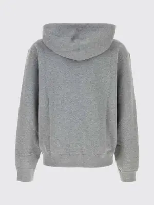 JIL SANDER Hooded Cotton Sweatshirt With Drawstring And Contrast Logo - Grey