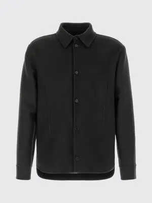 JIL SANDER Pure Wool Shirt Jacket With A Classic Collar And Curved Hem - Black