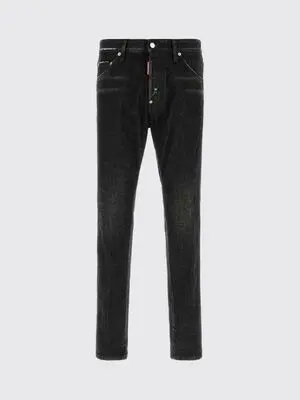 Dsquared2 Mid-rise Straight Jeans In Distressed Denim With Regular Fit