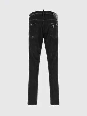 Dsquared2 Mid-rise Straight Jeans In Distressed Denim With Regular Fit