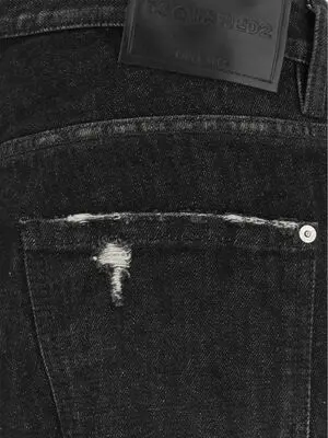 Dsquared2 Mid-rise Straight Jeans In Distressed Denim With Regular Fit