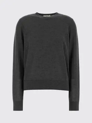 THE ROW V-neck Sweater In A Cashmere And Silk Blend With Long Sleeves - Grey