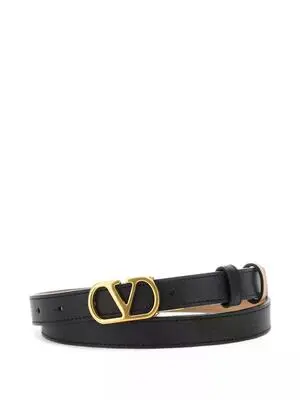 Valentino Garavani Vlogo Signature Reversible Leather Belt - Black
