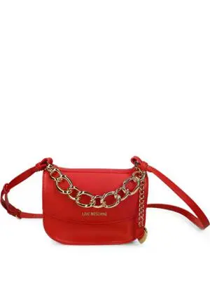 Moschino Heart-charm Chain-link Cross Body Bag - Red