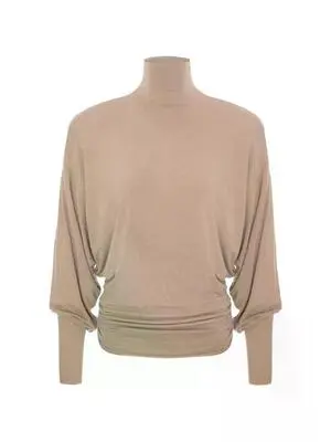 MANURI Romy Padded-shoulder Blouse - Neutrals