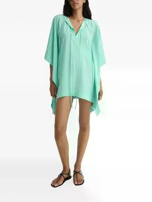 Bondi Born Orta Silk Mini Caftan Dress - Green
