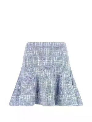 SELF-PORTRAIT Check-knit Mini Skirt