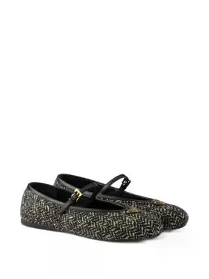 Prada Triangle-appliqué Ballerinas