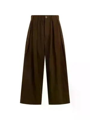 UMA WANG Pleated Frayed-edge Trousers