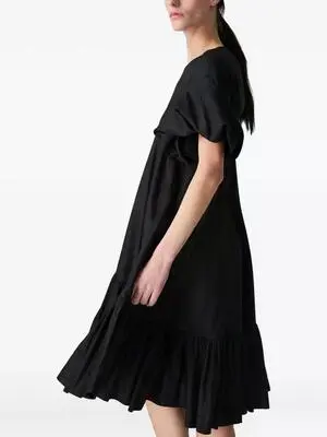 Vera Wang Cordy Puff-sleeve Ruffled Midi Dress