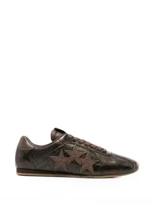 Amiri Python-effect Star-patch Sneakers - Brown