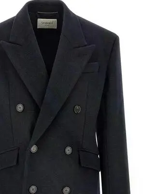 Saint Laurent Long Coat In Double-face Wool Felt