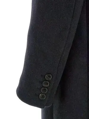 Saint Laurent Long Coat In Double-face Wool Felt