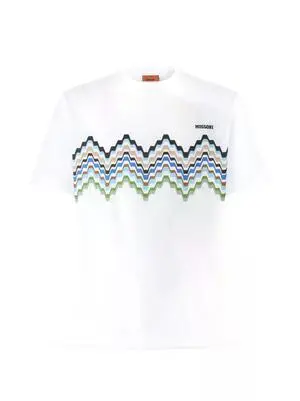 Missoni Cotton Crewneck T-shirt With Logo Lettering - White