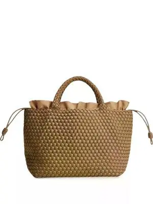 MARREA Medium Woven-design Drawstring Tote Bag