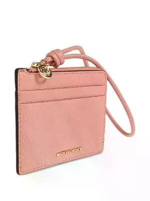 Michael Kors Jet Set Small Pebbled Leather Card Case Wristlet - Pink