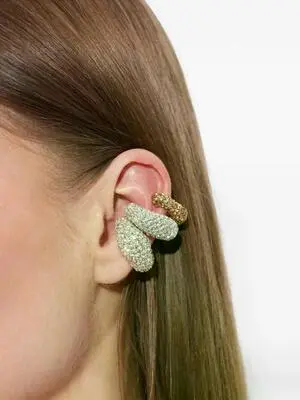 Cult Gaia Solene Crystal-embellished Ear Cuffs - Silver