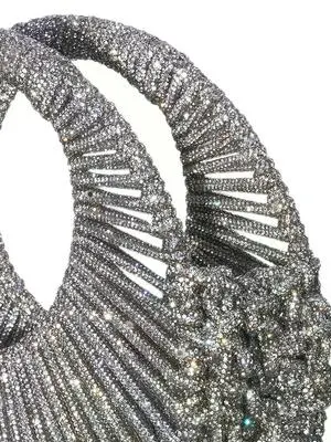 HIBOURAMA Jaya Crystal-embellished Woven Clutch Bag