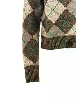 Max Mara Argyle-knit Button-up Cardigan - Brown